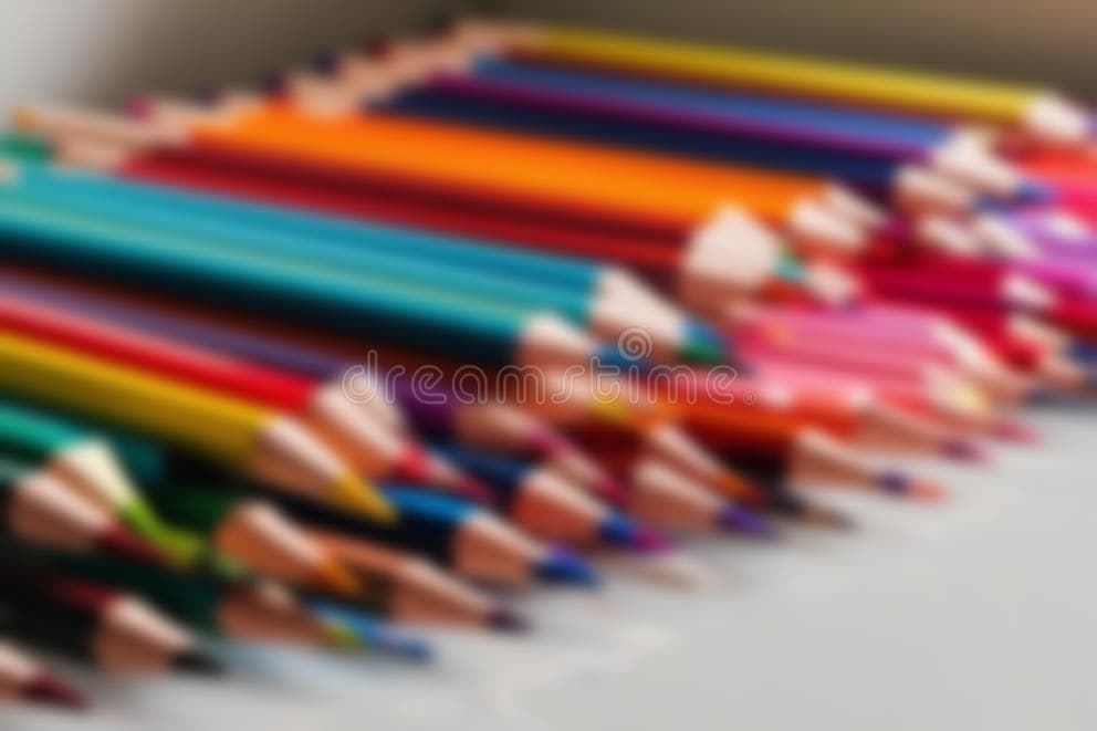 A Unfocused Shot of a Collection of Blurry Colored Pencils, Suitable ...