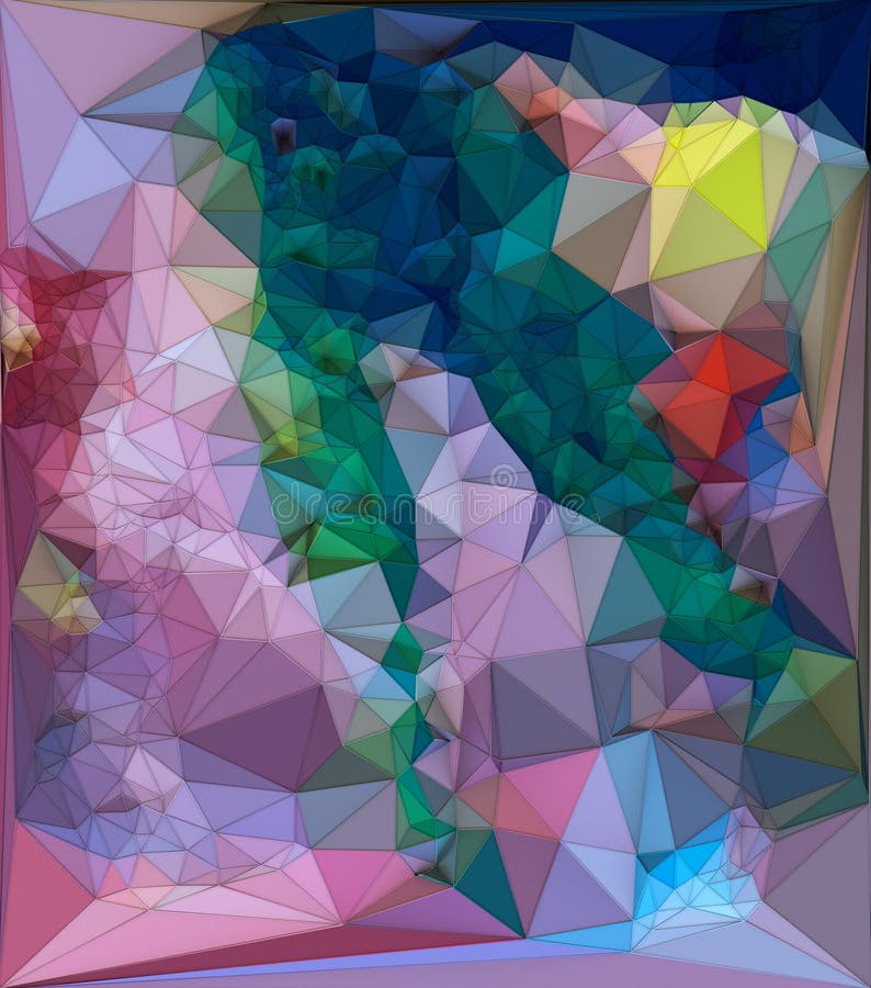 Abstract Colored Polygonal Triangular Mosaic Background. 3d Rendering ...