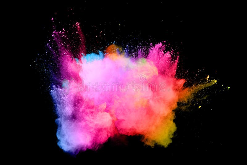 Abstract Colored Powder on Black Background. Stock Photo - Image of ...