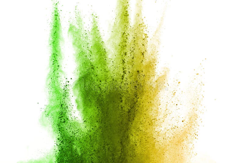 Abstract of Colored Powder Explosion on White Background. Freeze Stock ...