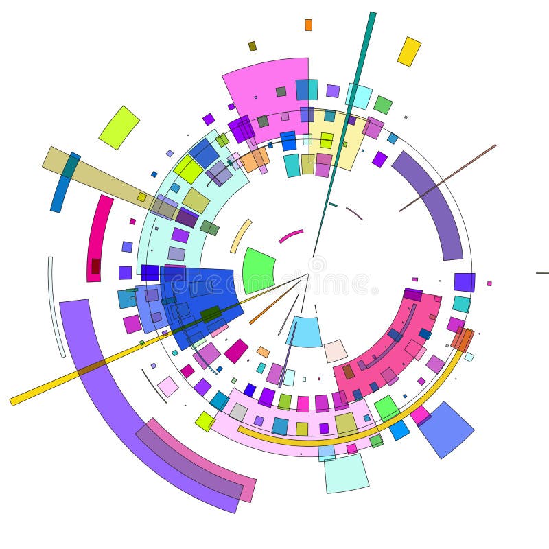 The Abstract Colored Radial 3D Image. Stock Vector - Illustration of ...