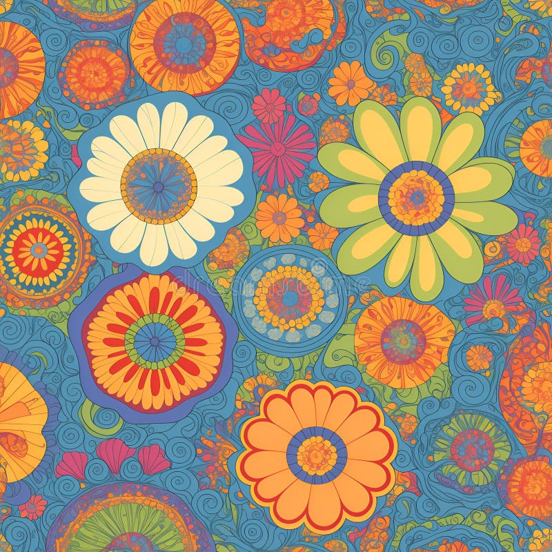 60's Flower Pattern Stock Illustrations – 112 60's Flower Pattern Stock ...