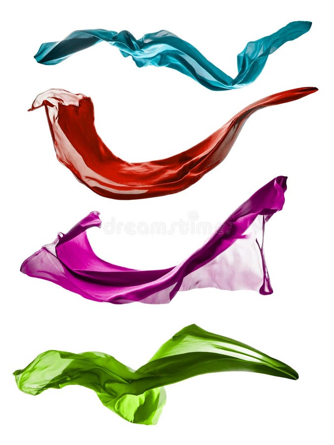 Abstract Colored Silk on White Background Stock Image - Image of ...