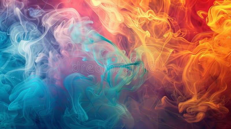 Abstract Colored Smoke Background, Dynamic Vibrant Swirls. Modern Art ...
