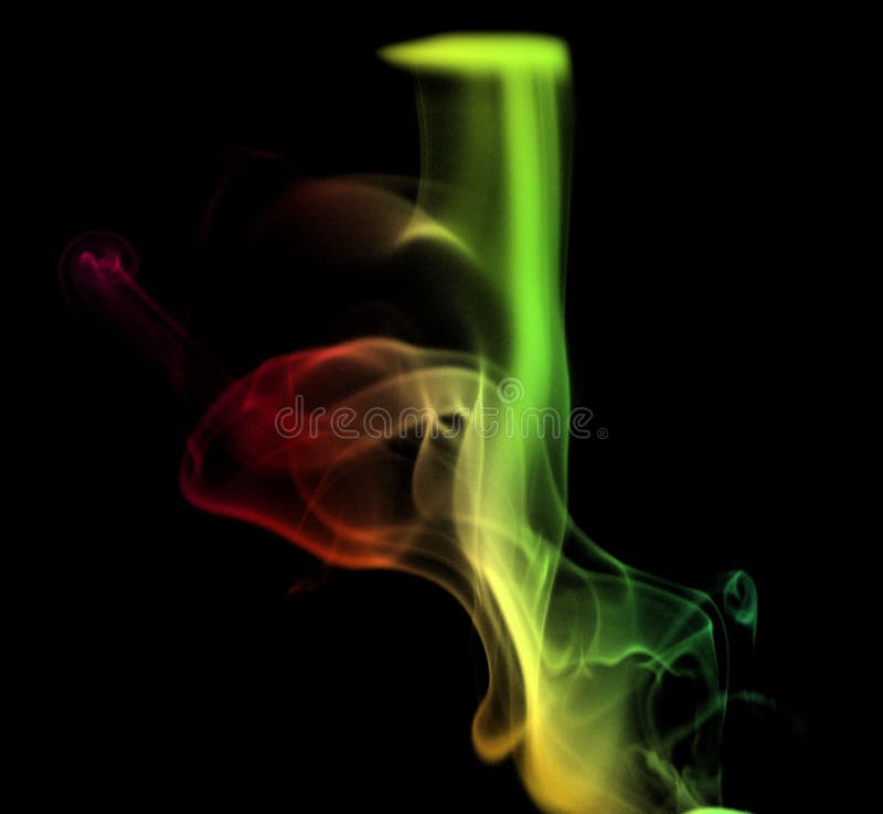 Abstract Colored Smoke Isolated in Black Background. Stock Image ...