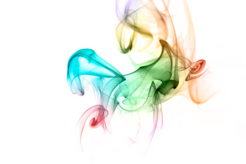 Abstract Colored Smoke on White Background Stock Photo - Image of light ...