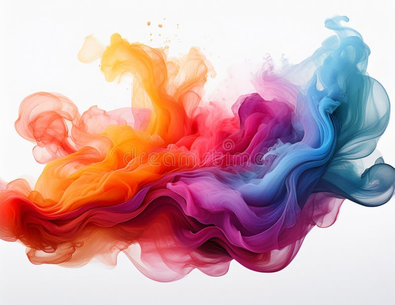 Abstract Colored Smoke on White Background Stock Illustration ...