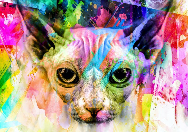 Abstract Colored Sphinx Face, Graphic Design Illustration Color Art ...