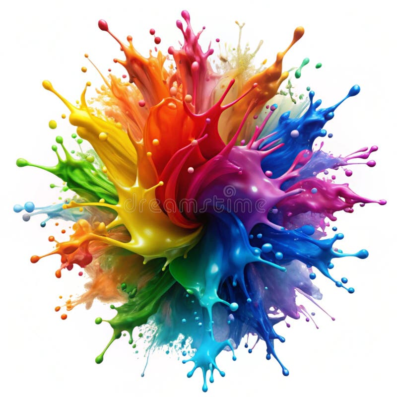 Abstract Colored Splashes Isolated on White Background Stock ...