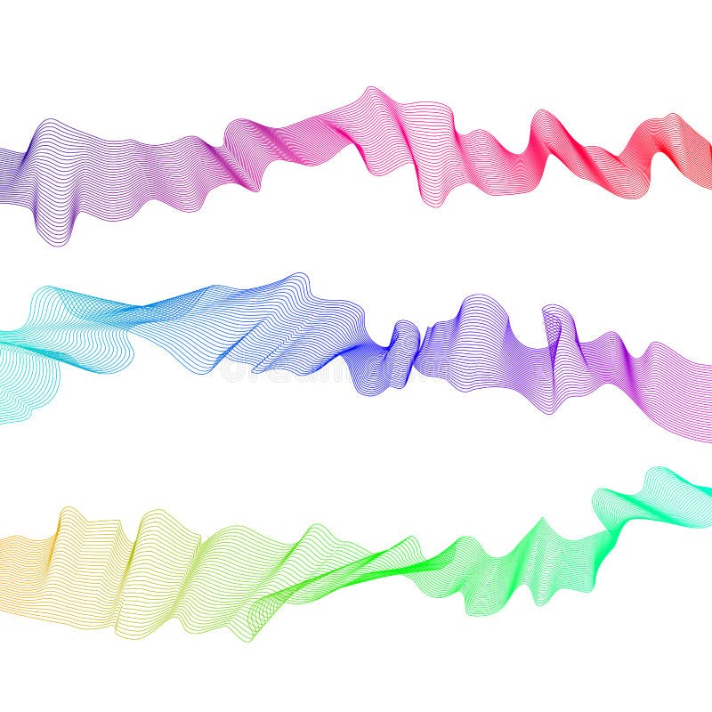 Abstract Colored Wave or Curved Line Element for Design. Vector ...