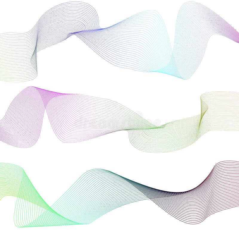 Abstract Colored Wave or Curved Line Element for Design. Vector ...