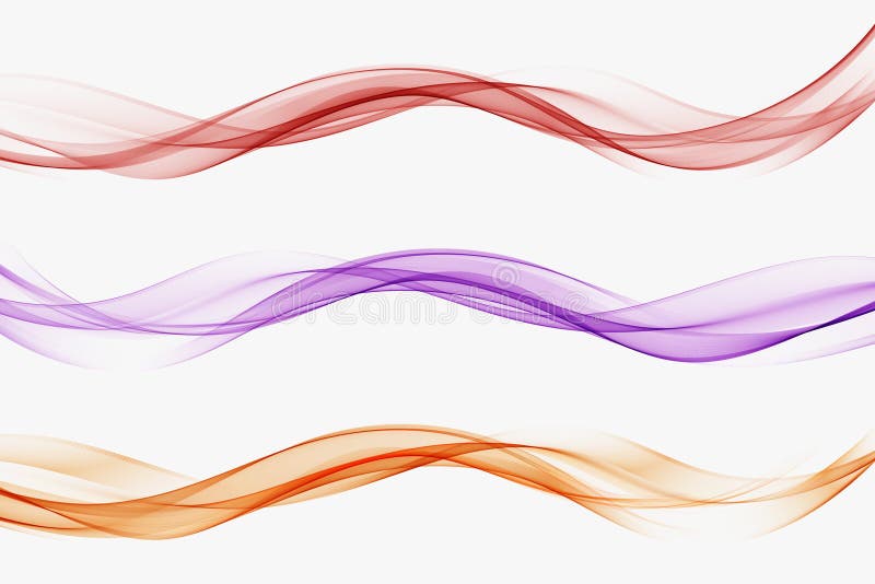 Abstract Colored Wave Set. Colored Smoke Wave. Transparent Color Wave ...