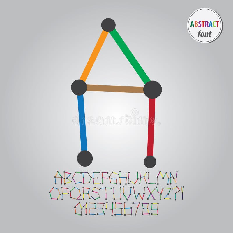 Abstract Colorful Alphabet and Digit Vector Stock Vector - Illustration ...