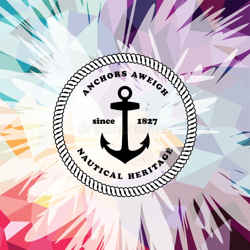 Abstract Colorful Anchor Navy Nautical Theme Stock Vector ...