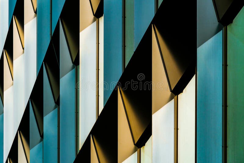 Abstract Colorful Architectural Facade with Interplay of Light, Shadows ...