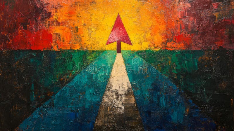 Abstract Colorful Arrow Path Painting Stock Illustration - Illustration ...