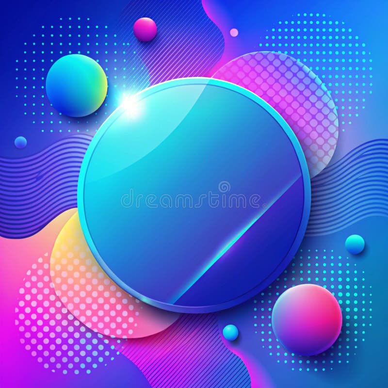 Abstract Colorful Background with Blue Gradations and Circle Effects ...