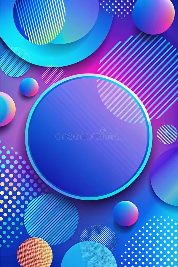 Abstract Colorful Background with Blue Gradations and Circle Effects ...