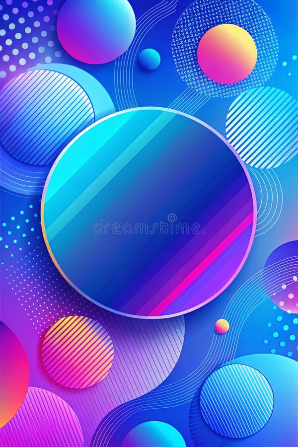 Abstract Colorful Background with Blue Gradations and Circle Effects ...