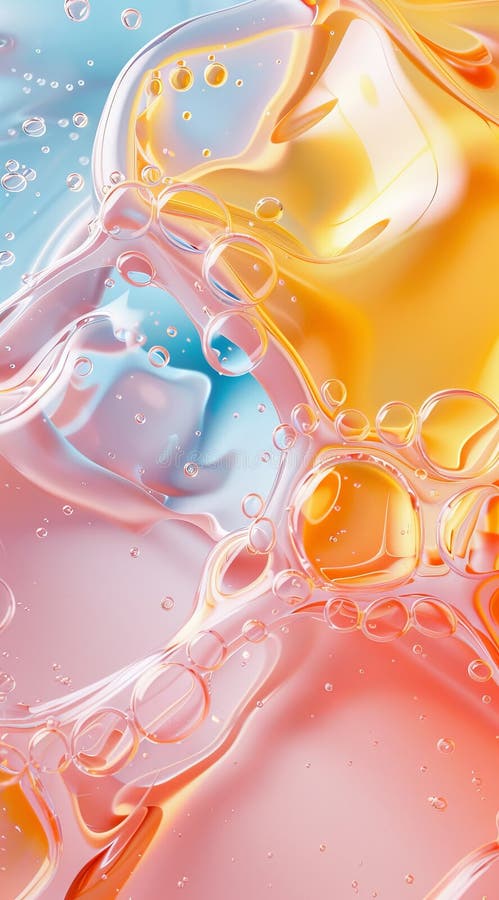 Abstract Colorful Background with Bubbles in Pastel Hues of Orange ...