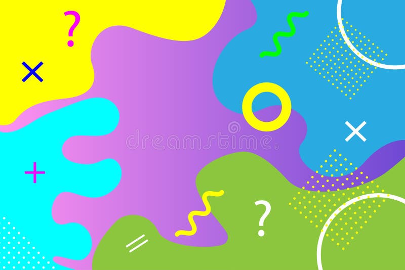 Abstract Colorful Background with Circles, Pluses and Squares, Question ...