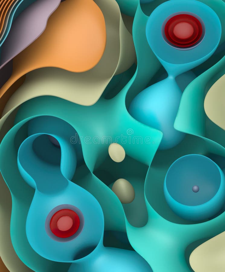 Abstract Colorful Background with Curved Elements Stock Illustration ...