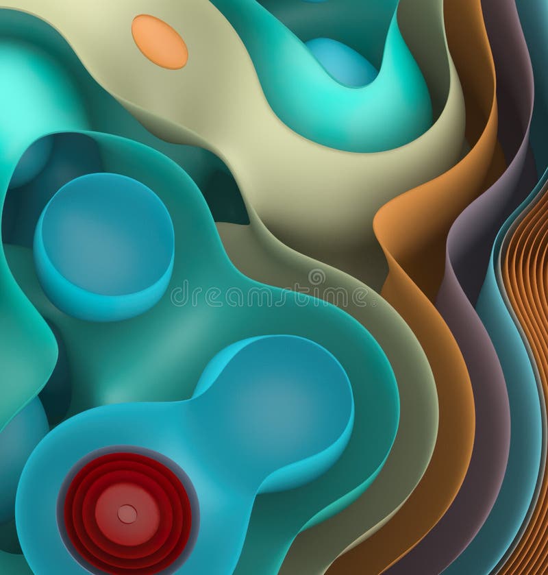 Abstract Colorful Background with Curved Elements Stock Illustration ...