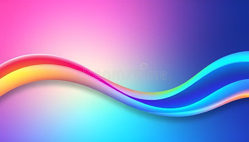 An Abstract, Colorful Background with Digital Curved Colorful Wave ...