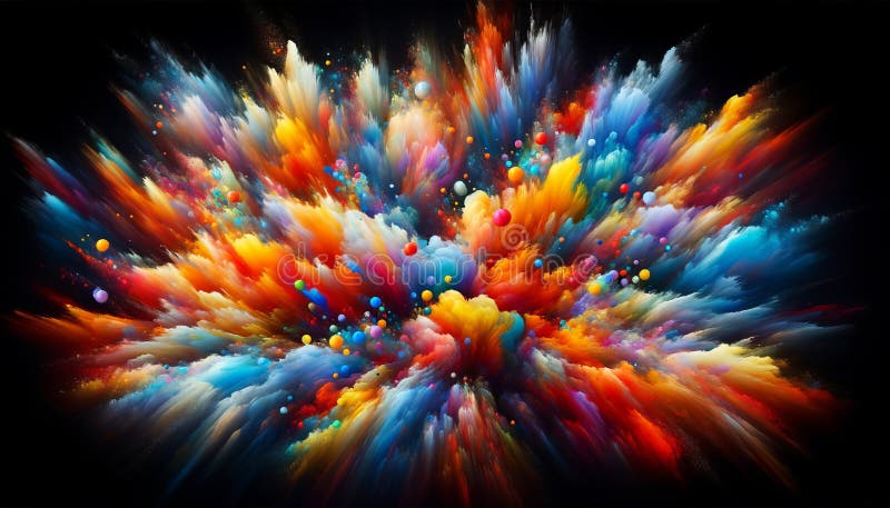 Abstract Colorful Background, Explosive Mixture of Multi-colored Paints ...