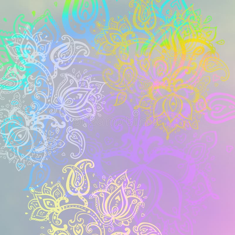 Abstract Colorful Background with Floral Elements. Glowing Backdrop ...