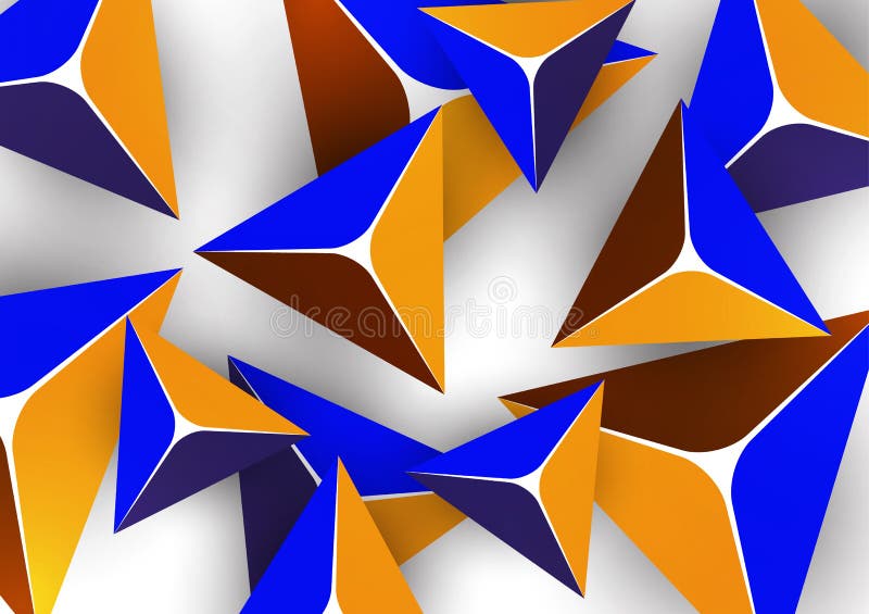 Abstract Colorful Background with Geometric Elements. Pyramids ...