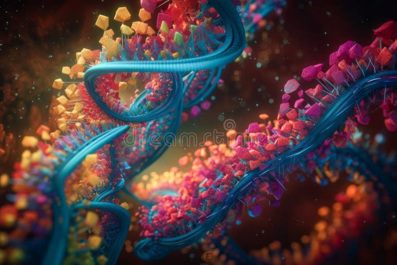 Abstract Colorful Background, Inspired by DNA Helix, Microbiology ...