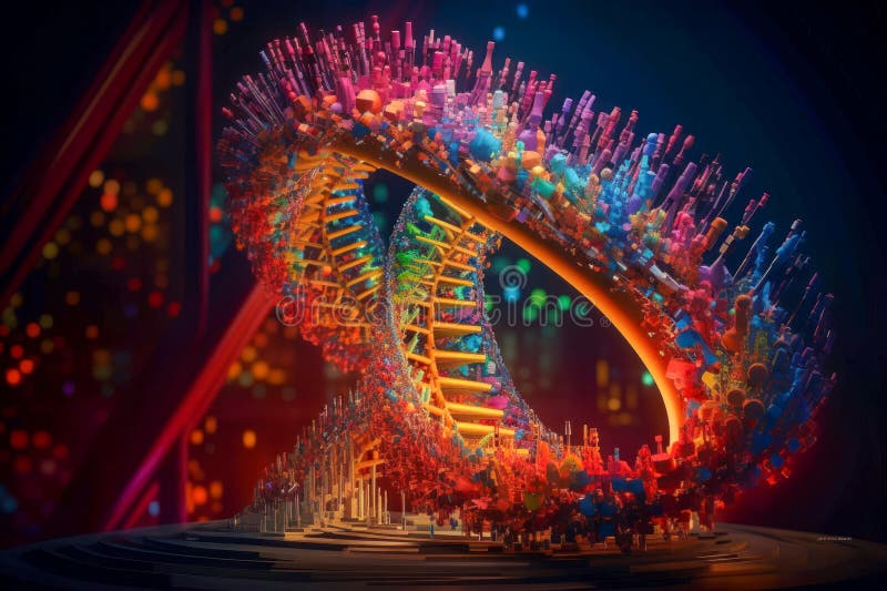 Abstract Colorful Background, Inspired by DNA Helix, Microbiology ...