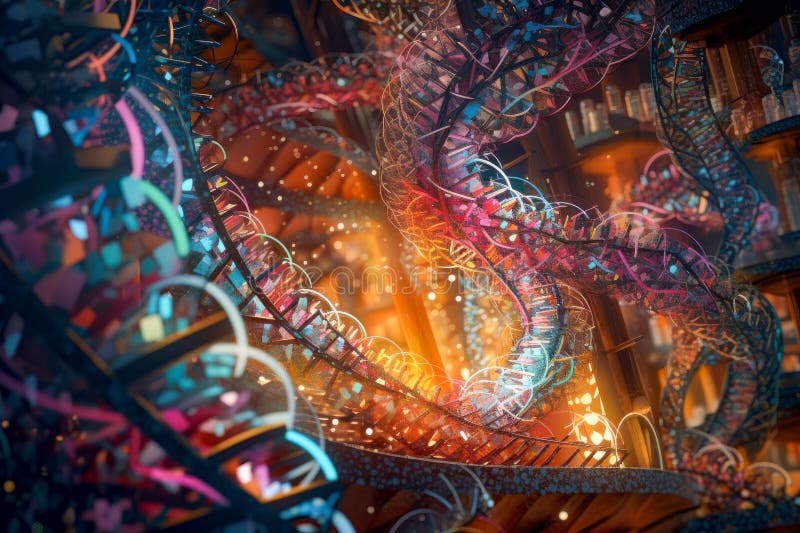 Abstract Colorful Background, Inspired by DNA Helix, Microbiology ...