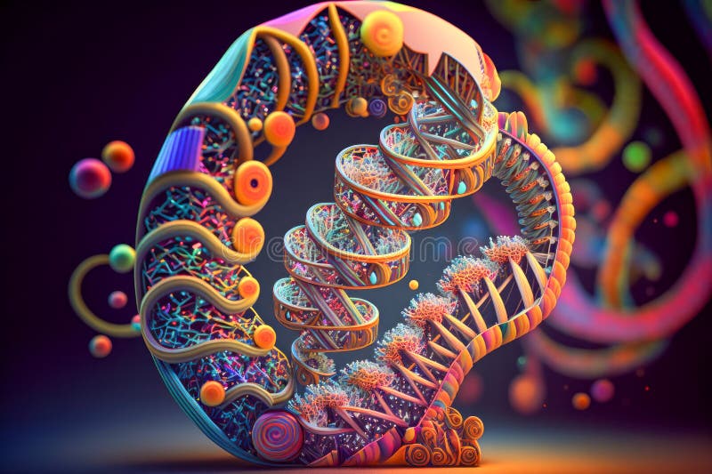 Abstract Colorful Background, Inspired by DNA Helix, Microbiology ...