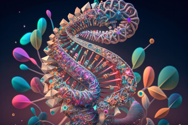 Abstract Colorful Background, Inspired by DNA Helix, Microbiology ...