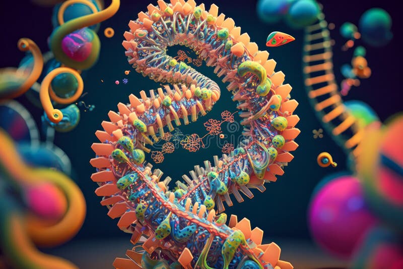 Abstract Colorful Background, Inspired by DNA Helix, Microbiology ...