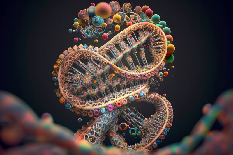 Abstract Colorful Background, Inspired by DNA Helix, Microbiology ...