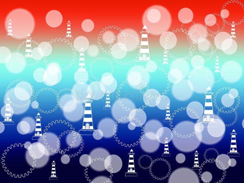 Abstract Blue Background with Lighthouse Stock Illustration ...