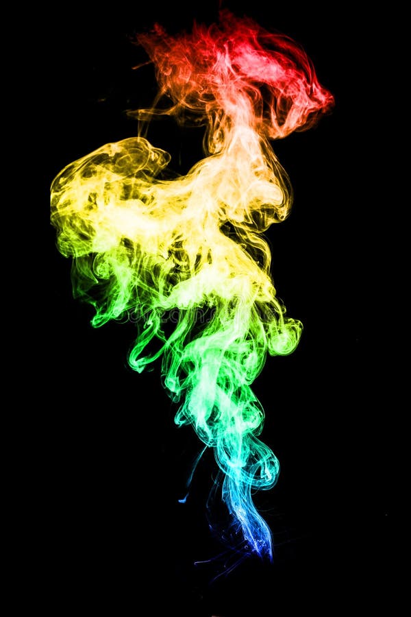 Abstract Colorful Background. Moving Smoke Isolated on Black Background ...