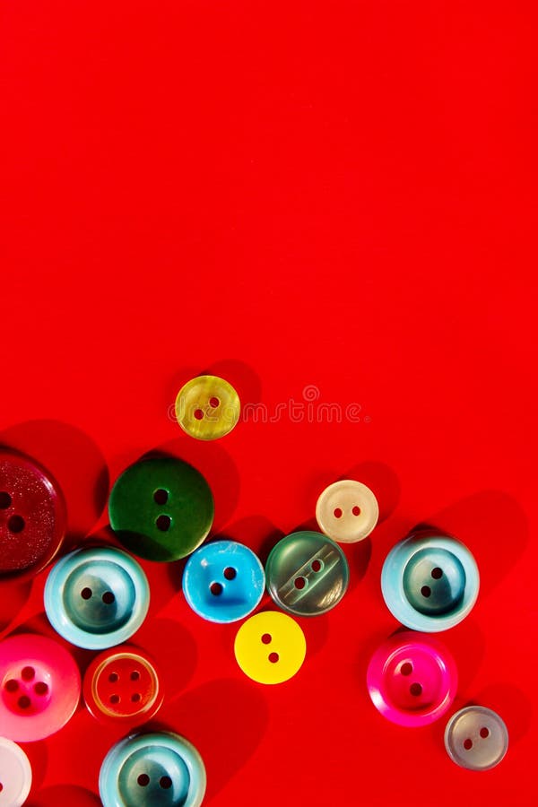 Abstract Colorful Background. Multi-colored Buttons Over Red Background ...