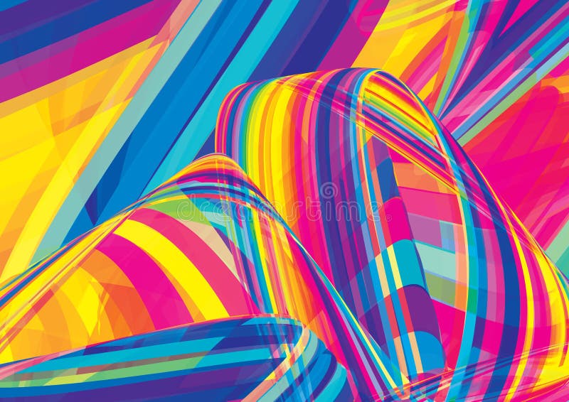 Abstract Colorful Background with Multicolor Curved Stripes. Vector ...