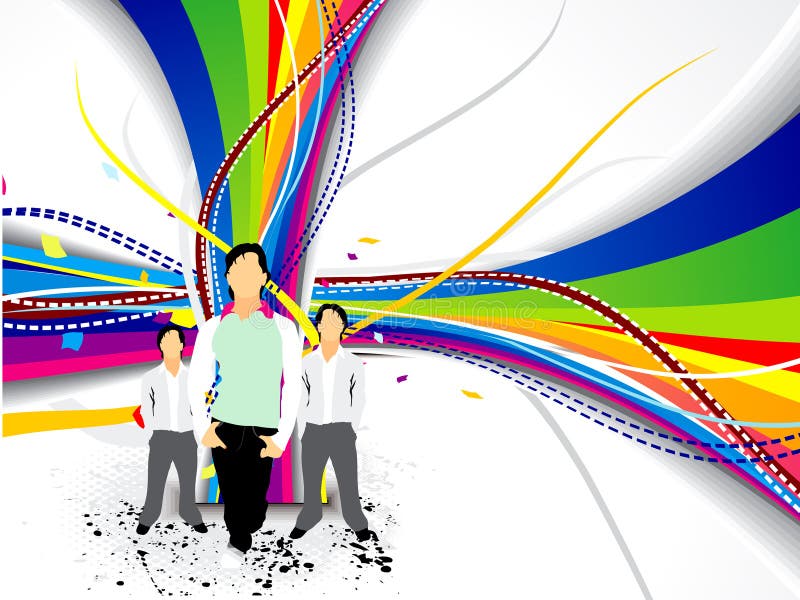 Abstract Colorful Background with Silhouette Stock Illustration ...