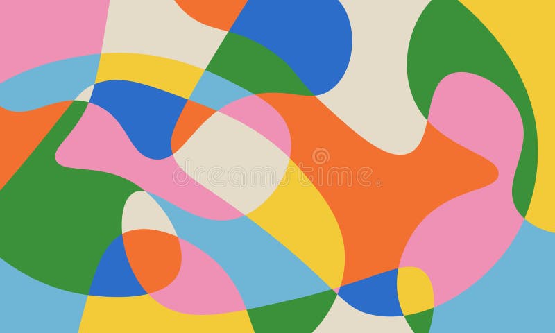 Abstract Colorful Background with Simple Hand Drawn Liquid Shapes ...