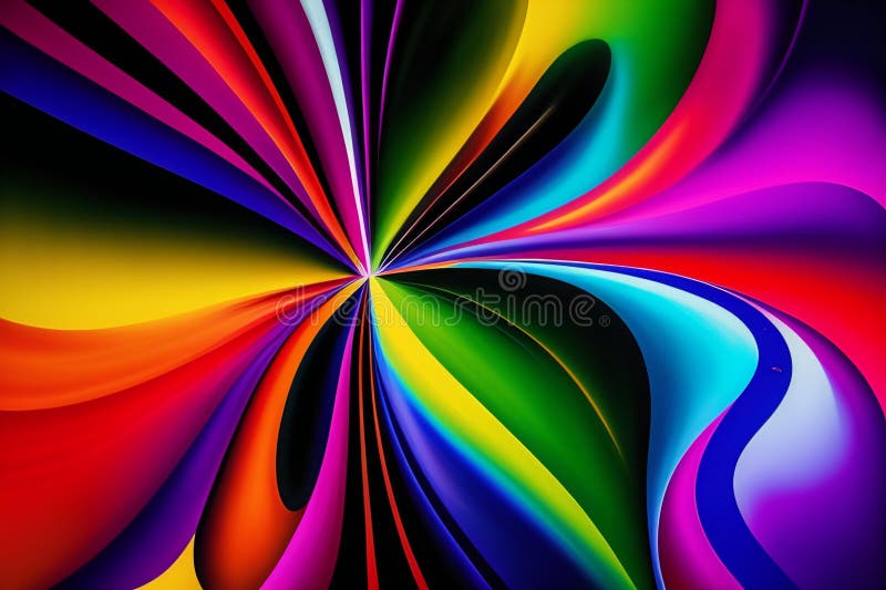 Abstract Colorful Background with Smooth Lines in Rainbow Colors ...