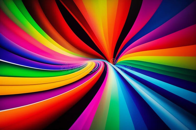 Abstract Colorful Background with Smooth Lines in Rainbow Colors ...
