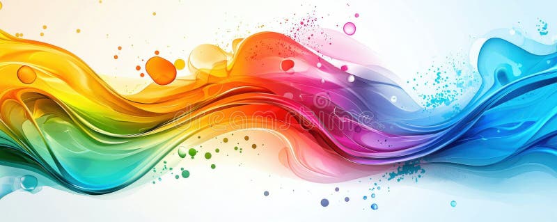 Abstract Colorful Background with Vibrant Flowing Lines and Splash ...
