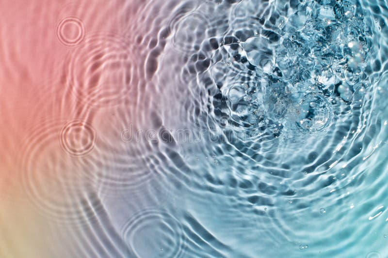 Abstract Colorful Background of Water Under Sunlight. Top View, Flat ...