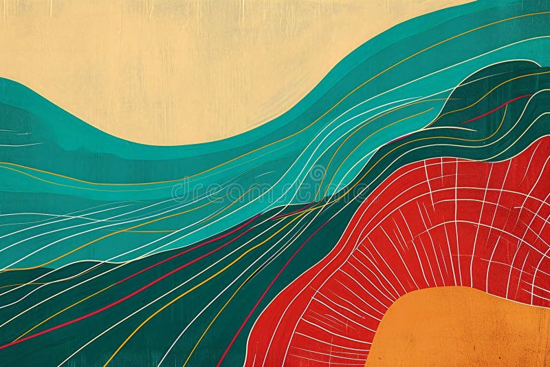 Abstract Colorful Background with Waves and Curves, Design Element for ...