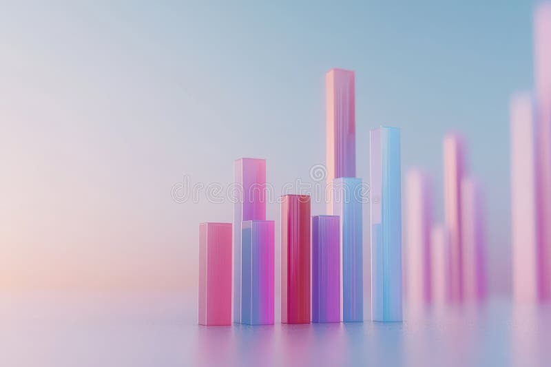 Abstract Colorful Bars Representing Growth and Progress in a Soft ...